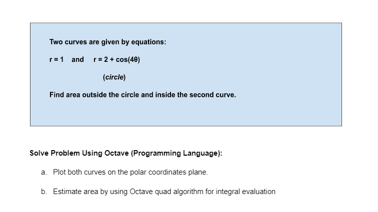 Solved Two curves are given by equations: r=1 and | Chegg.com