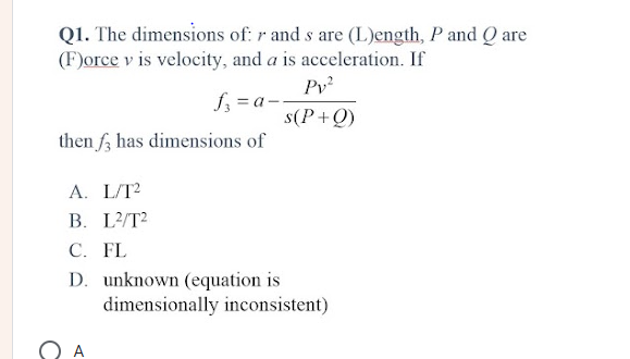Solved Q1. The dimensions of: r and s are (L)ength, P and Q | Chegg.com