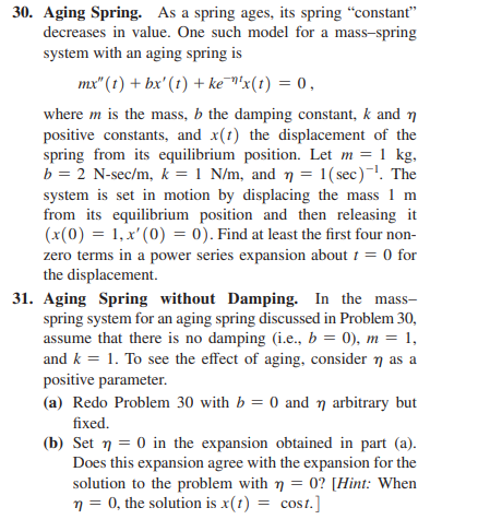 Solved 30. Aging Spring. As a spring ages, its spring | Chegg.com