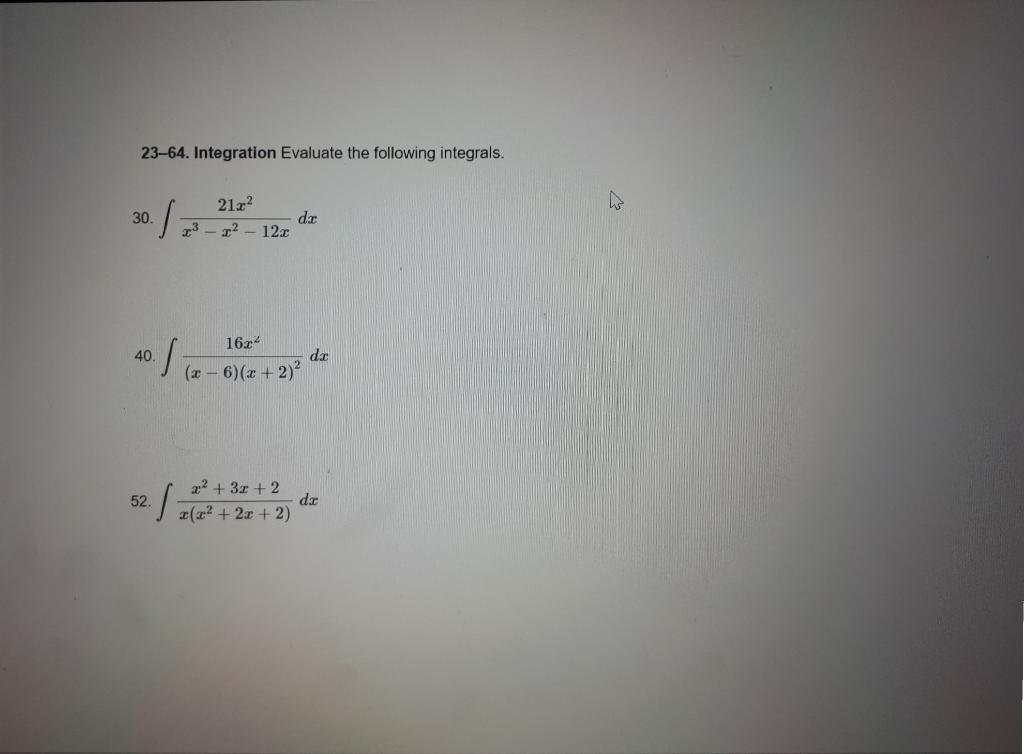 Solved 23–64. Integration Evaluate the following integrals. | Chegg.com