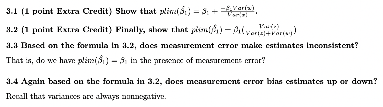 Solved 3.1 (1 point Extra Credit) Show that | Chegg.com