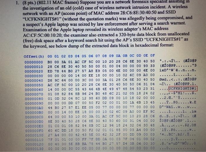 1. (8 pts.) (802.11 MAC frames) Suppose you are a | Chegg.com