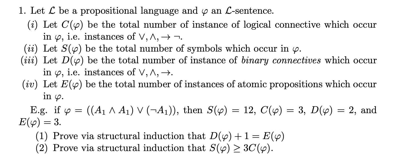 1. Let L be a propositional language and y an | Chegg.com
