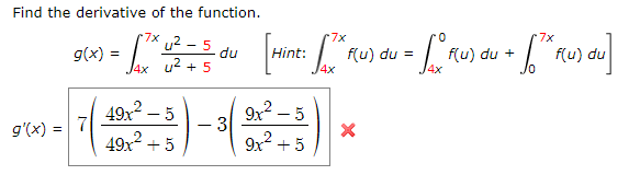 Solved Find The Derivative Of The Function 7x 7x Hint F U