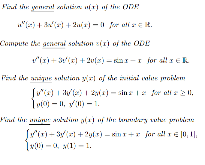 Solved Find the general solution u(x) of the ODE u"(.r) + | Chegg.com