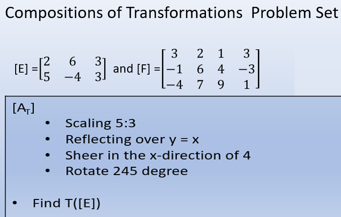 Solved Compositions of Transformations Problem Set = 4 ) and | Chegg.com