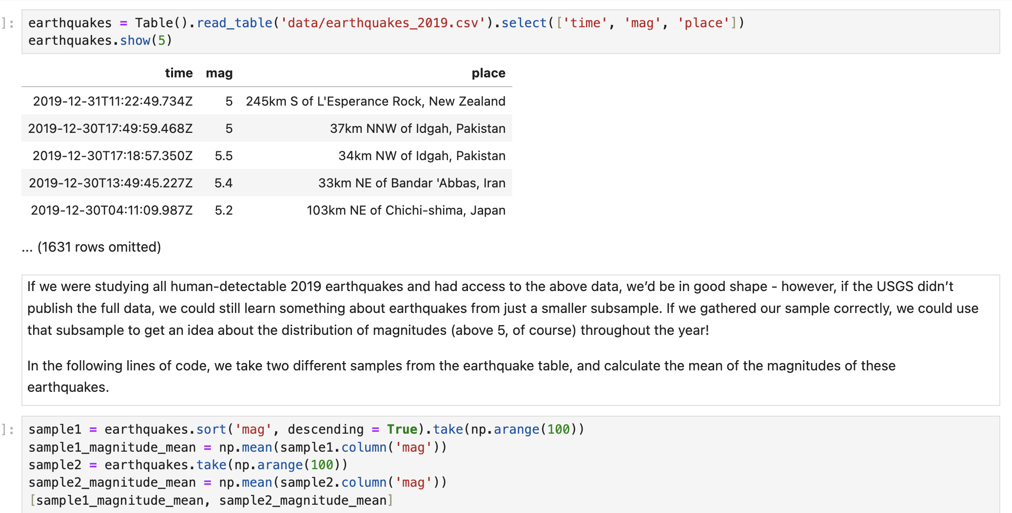 Question 2. Write code to produce a sample of size | Chegg.com