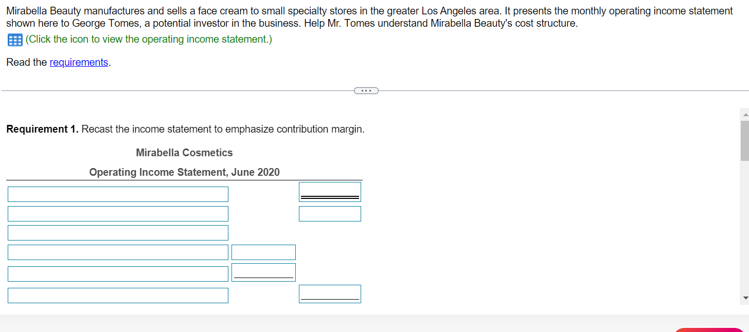 Solved Requirements Data table 1. Recast the income | Chegg.com