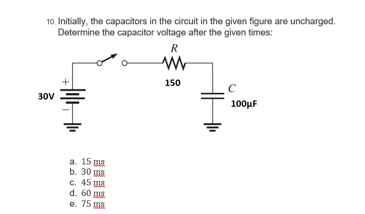 Solved 10. Initially, the capacitors in the circuit in the | Chegg.com