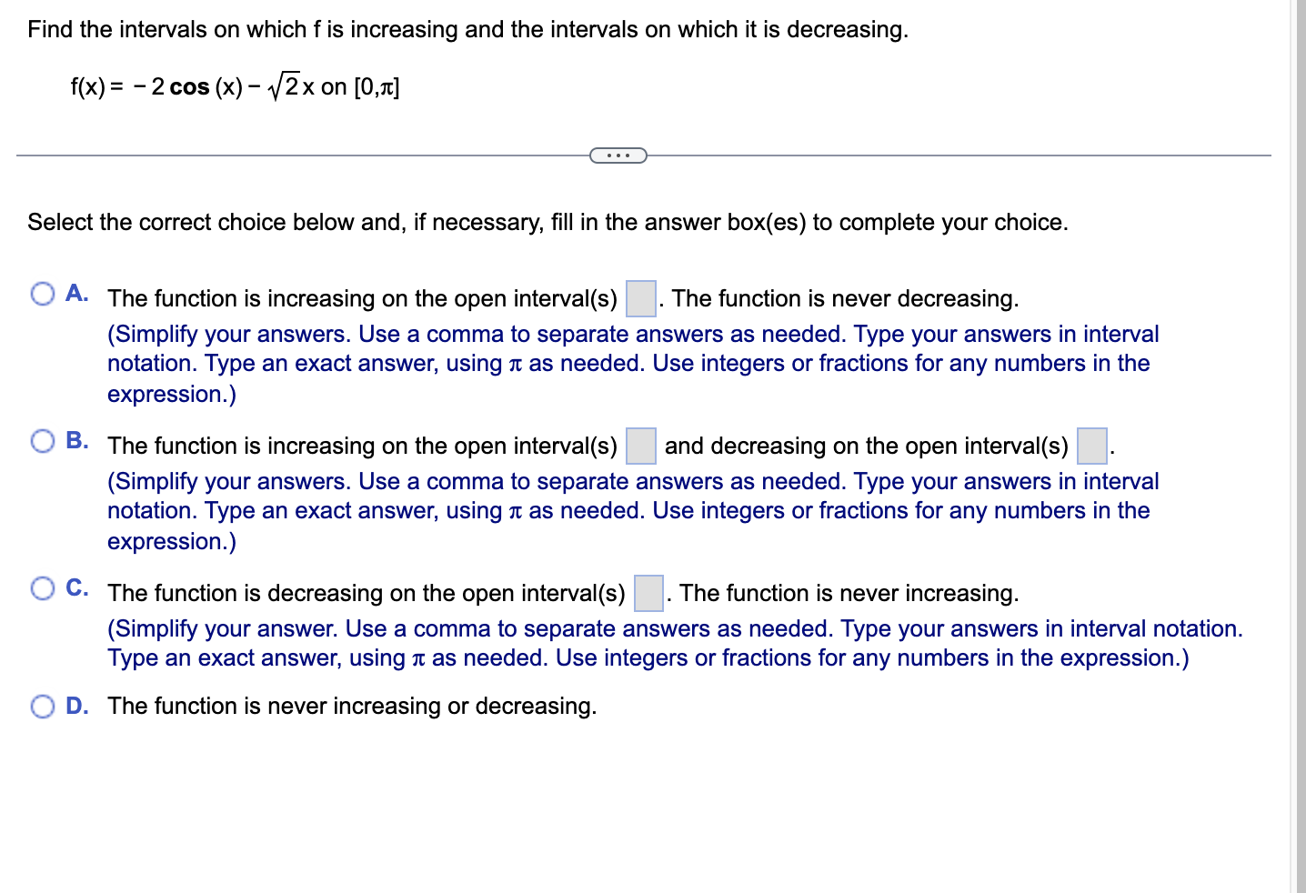 Solved Find the intervals on which f is increasing and the | Chegg.com