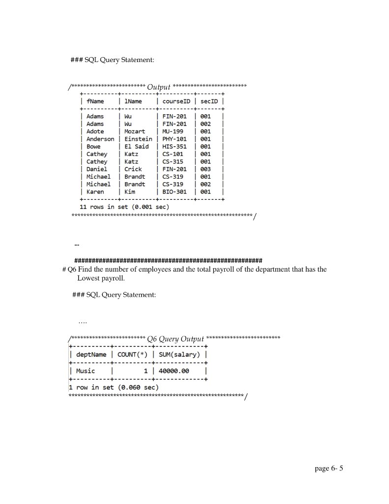 Solved Lab 6 Assignment -Basic SQL Query CST 235 July 21, | Chegg.com