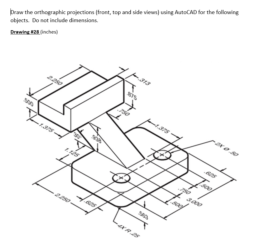 Solved AutoCAD drawing assignment. Please send link to | Chegg.com