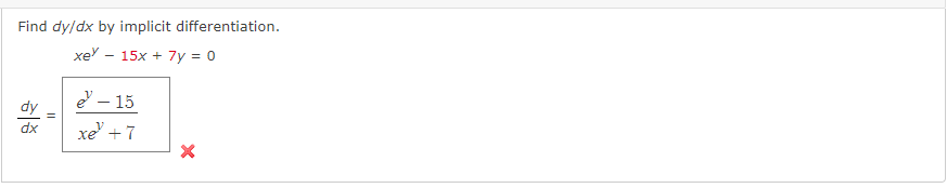 Solved Find dy/dx by implicit differentiation. | Chegg.com