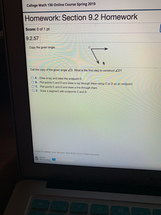 Solved College Math 130 Online Course Spring 2019 Homework: | Chegg.com