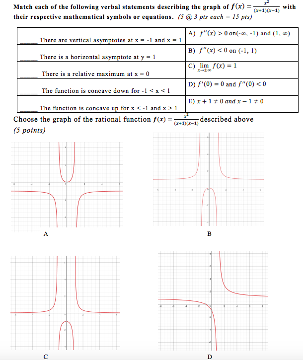 Solved Match each of the following verbal statements | Chegg.com