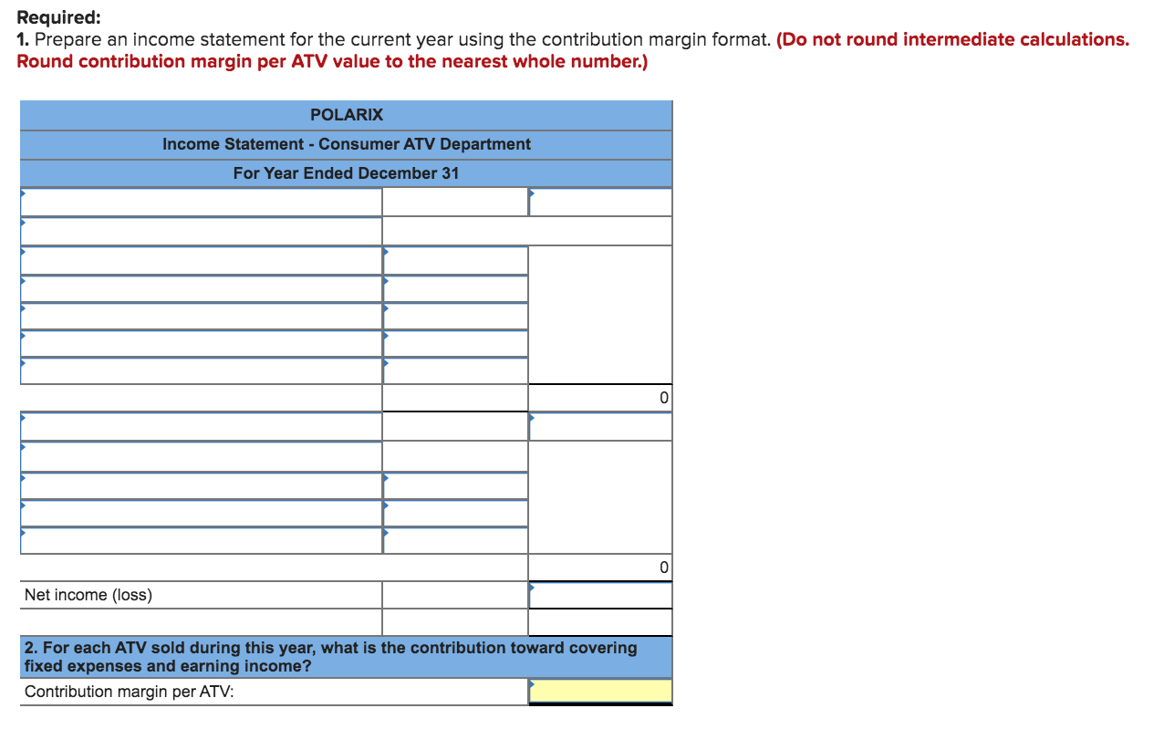 Solved Exercise 19-8 Contribution margin format income | Chegg.com