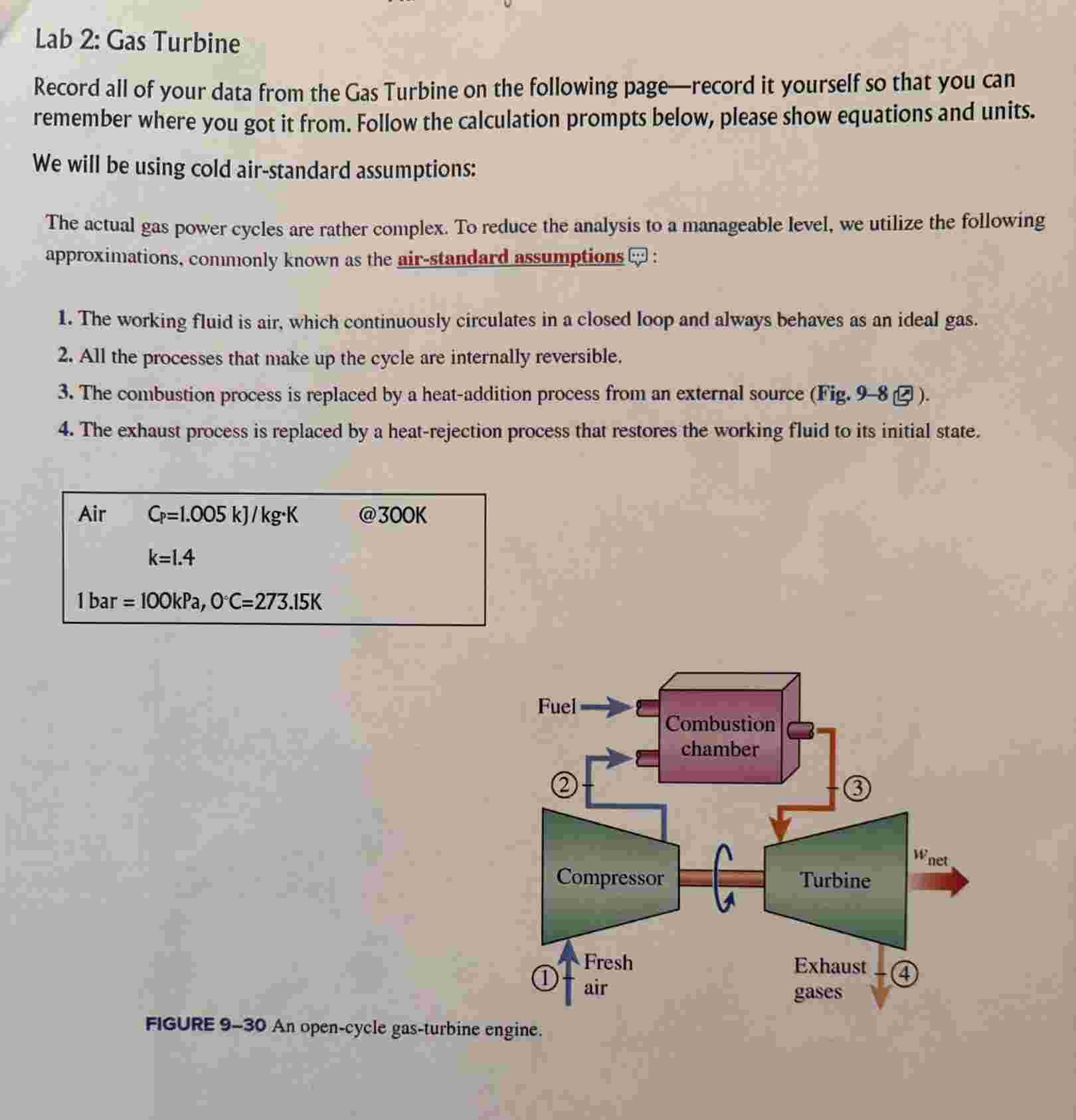 Solved Lab 2: Gas TurbineRecord all of ﻿your data from the | Chegg.com