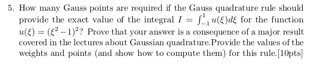 5. How many Gauss points are required if the Gauss | Chegg.com