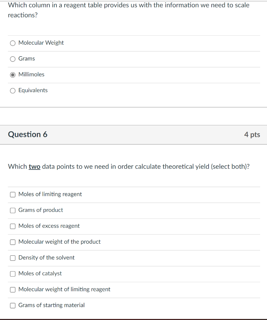 Solved Which column in a reagent table provides us with the | Chegg.com