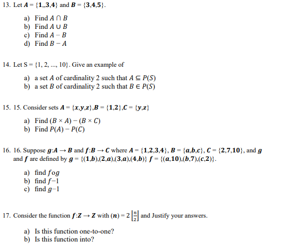 Solved 13 Let A 1 3 4 And B 3 4 5 A Find AB B Chegg