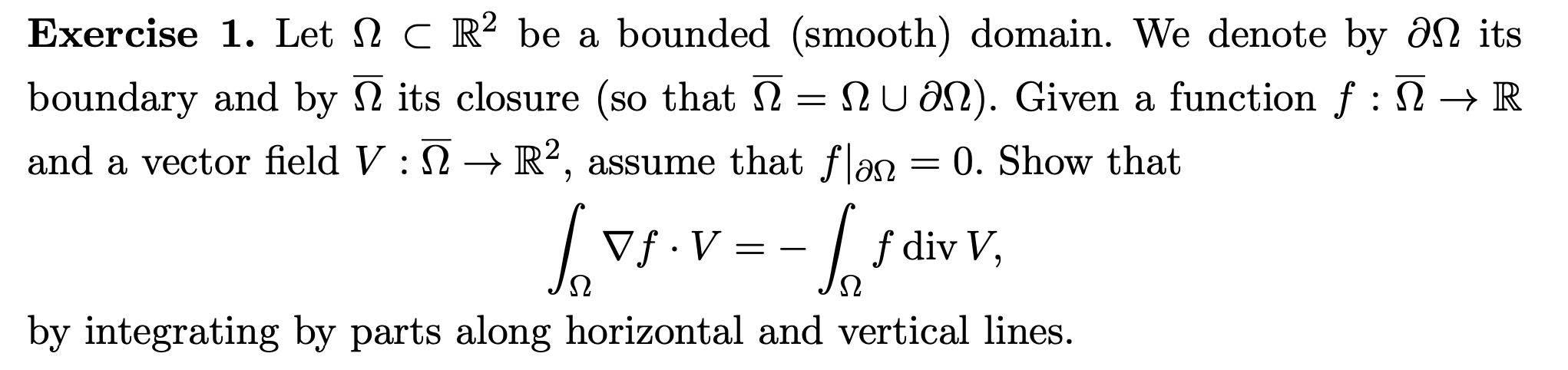Solved Exercise 1. Let Ω⊂R2 be a bounded (smooth) domain. We | Chegg.com