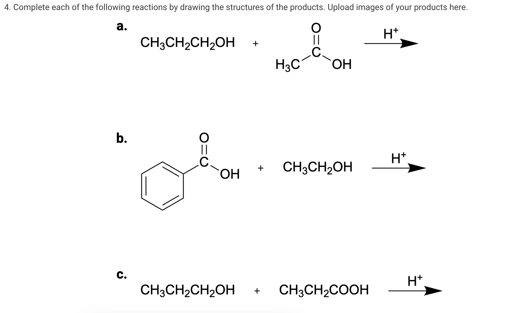 Solved 4. ﻿Complete each of the following reactions by | Chegg.com