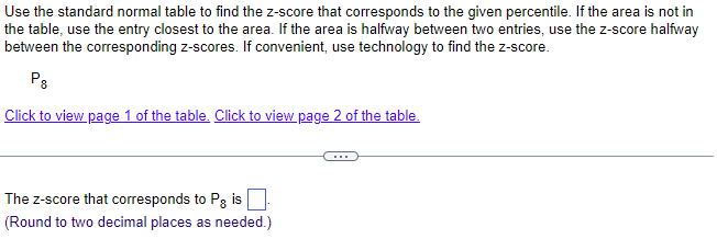 Solved Use the standard normal table to find the \\( z | Chegg.com