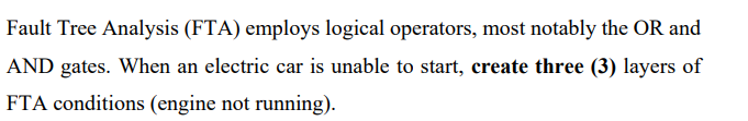 Solved Fault Tree Analysis (FTA) employs logical operators, | Chegg.com
