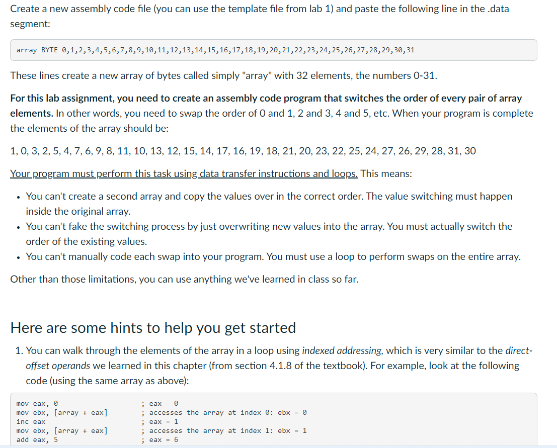 Solved Create a new assembly code file (you can use the | Chegg.com