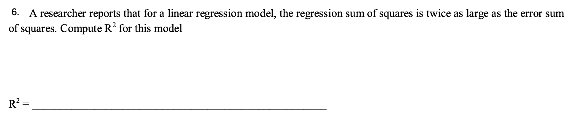 Solved A researcher reports that for a linear regression | Chegg.com