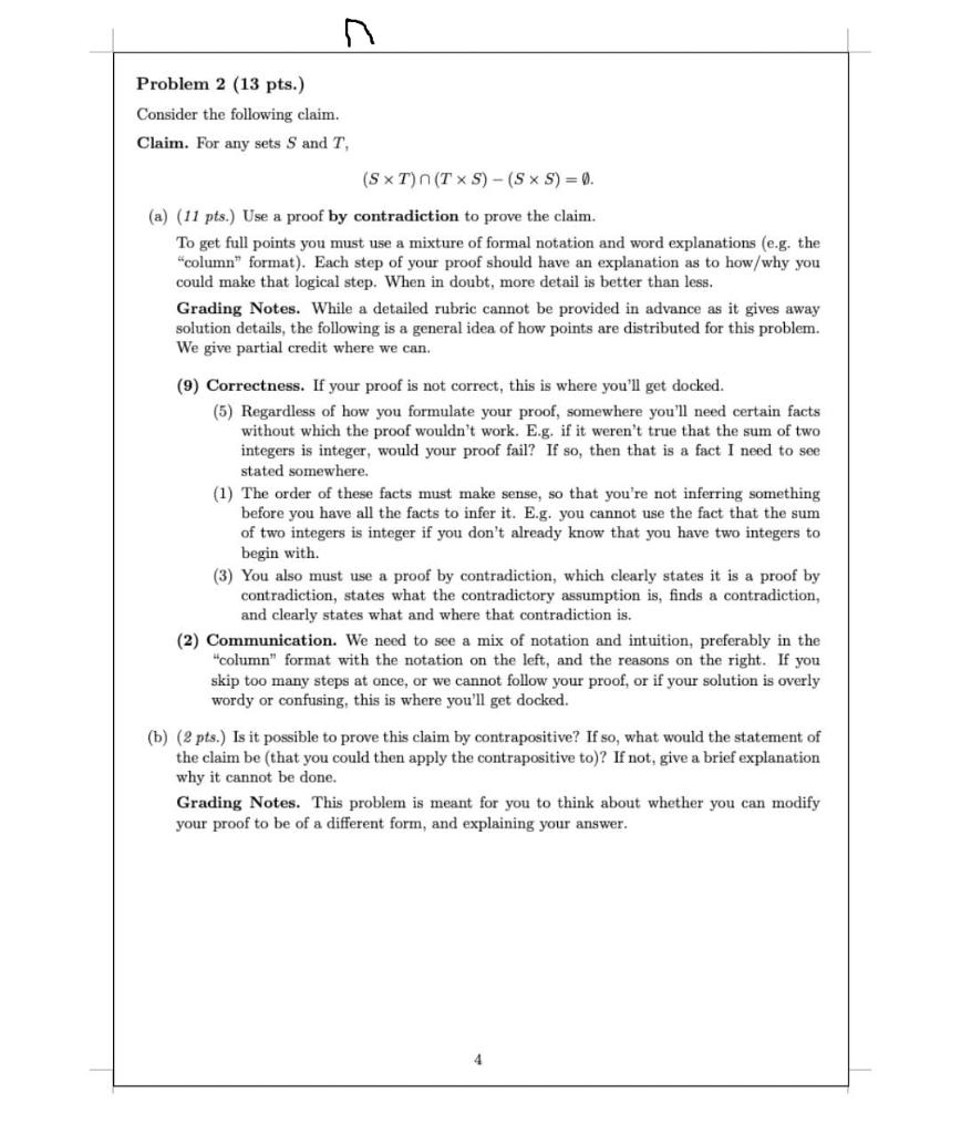 Solved Consider the following claim. Claim. For any sets S | Chegg.com