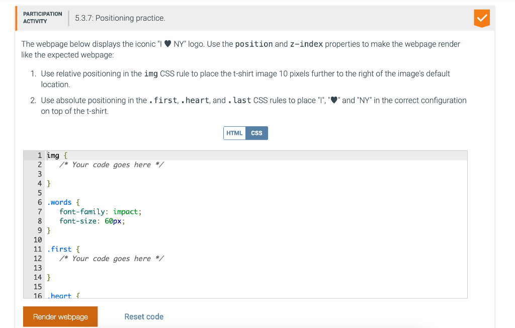 Solved The webpage below displays the iconic "I NY" logo. | Chegg.com