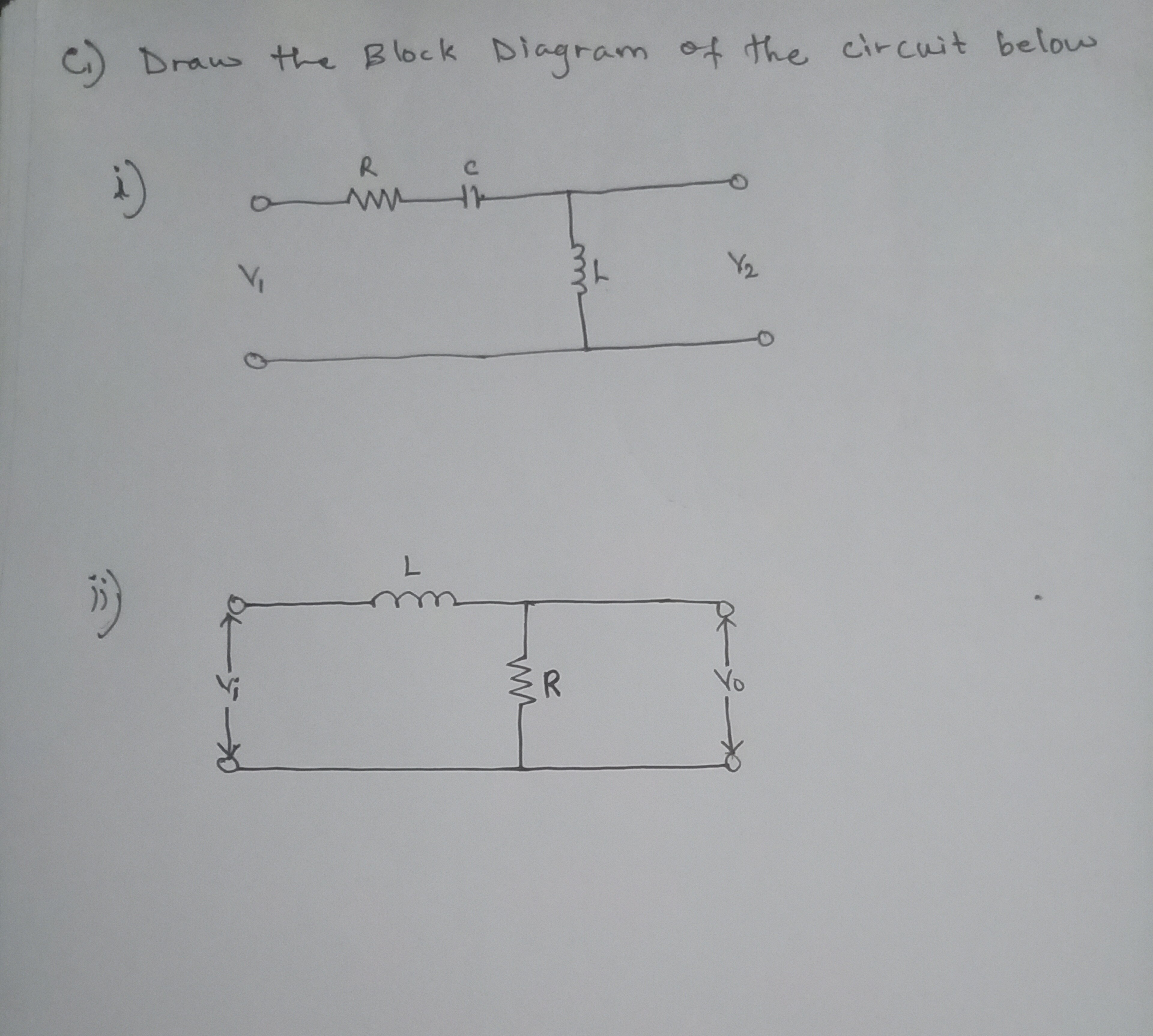 Solved C) Draw the Block Diagram of the circuit below | Chegg.com