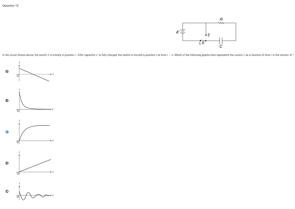 Solved In the circuit shown above, the switch S is | Chegg.com