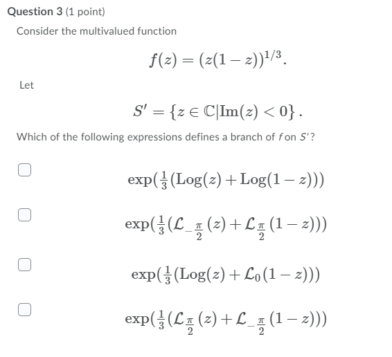 Solved Question 3 (1 point) Consider the multivalued | Chegg.com