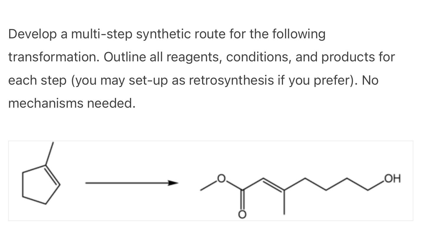 Solved Develop a multi-step synthetic route for the | Chegg.com