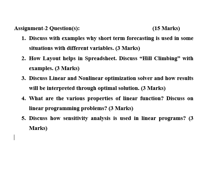 Solved Assignment-2 Question(s): (15 Marks) 1. Discuss with | Chegg.com