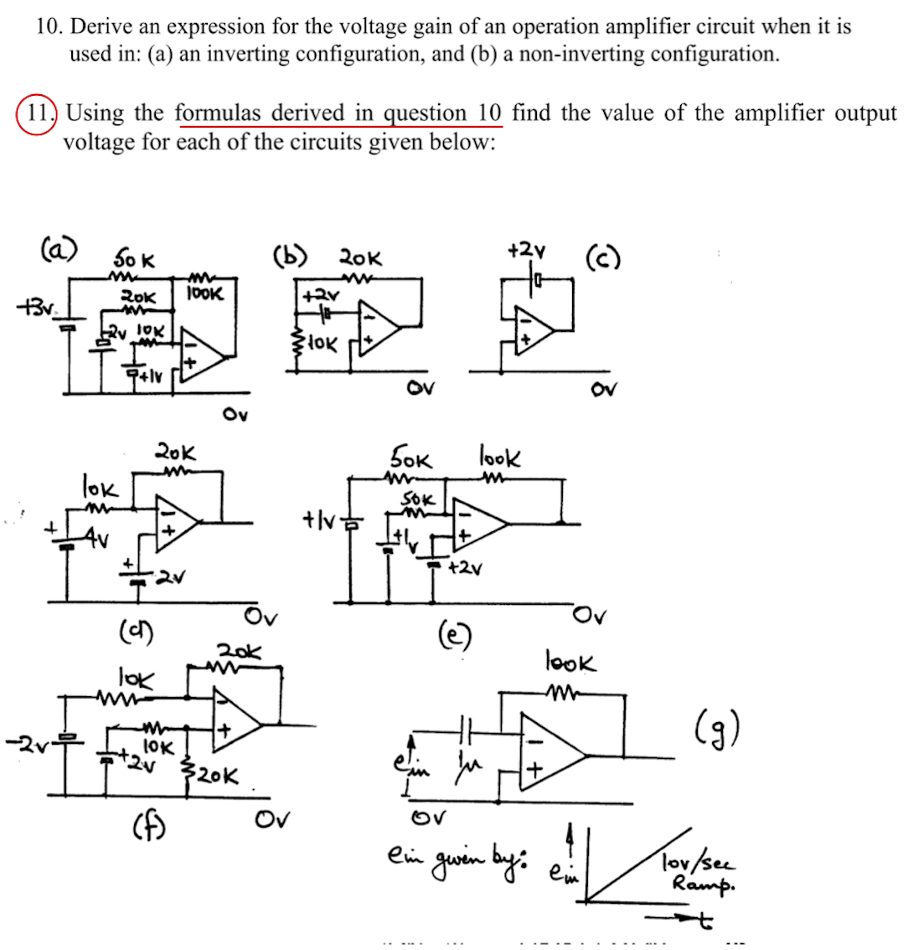Solved 10. Derive an expression for the voltage gain of an | Chegg.com