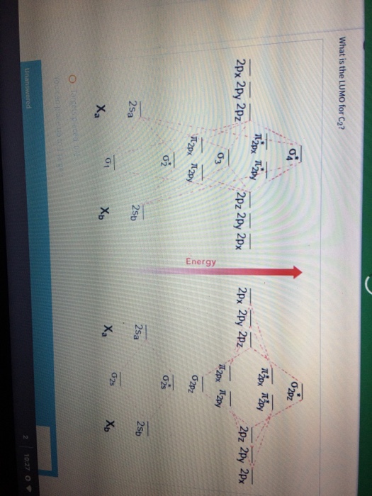 Solved What is the LUMO for C2? 0a . 2pz 2py 2px 1020 2 2012 | Chegg.com