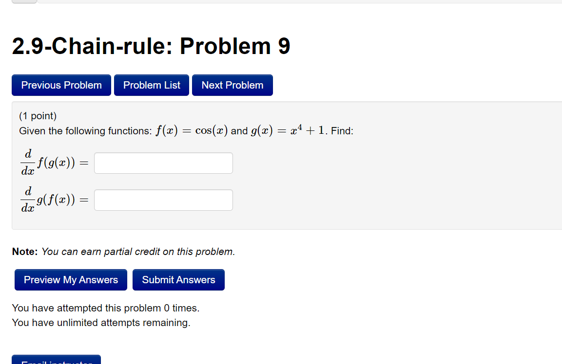Solved (1 point) Given the following functions: f(x)=cos(x) | Chegg.com