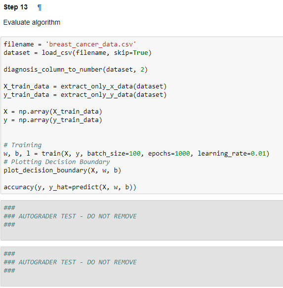 Solved Only need to write the code for "### YOUR CODE HERE" | Chegg.com