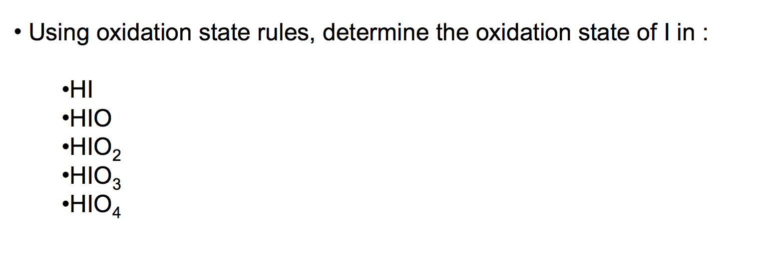 Solved . Using oxidation state rules, determine the | Chegg.com