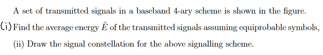 Solved A set of transmitted signals in a baseband 4-ary | Chegg.com
