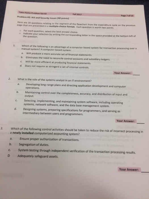 Solved Take Home Problem Set 82 Fall 2017 Page 5 Of 33 The