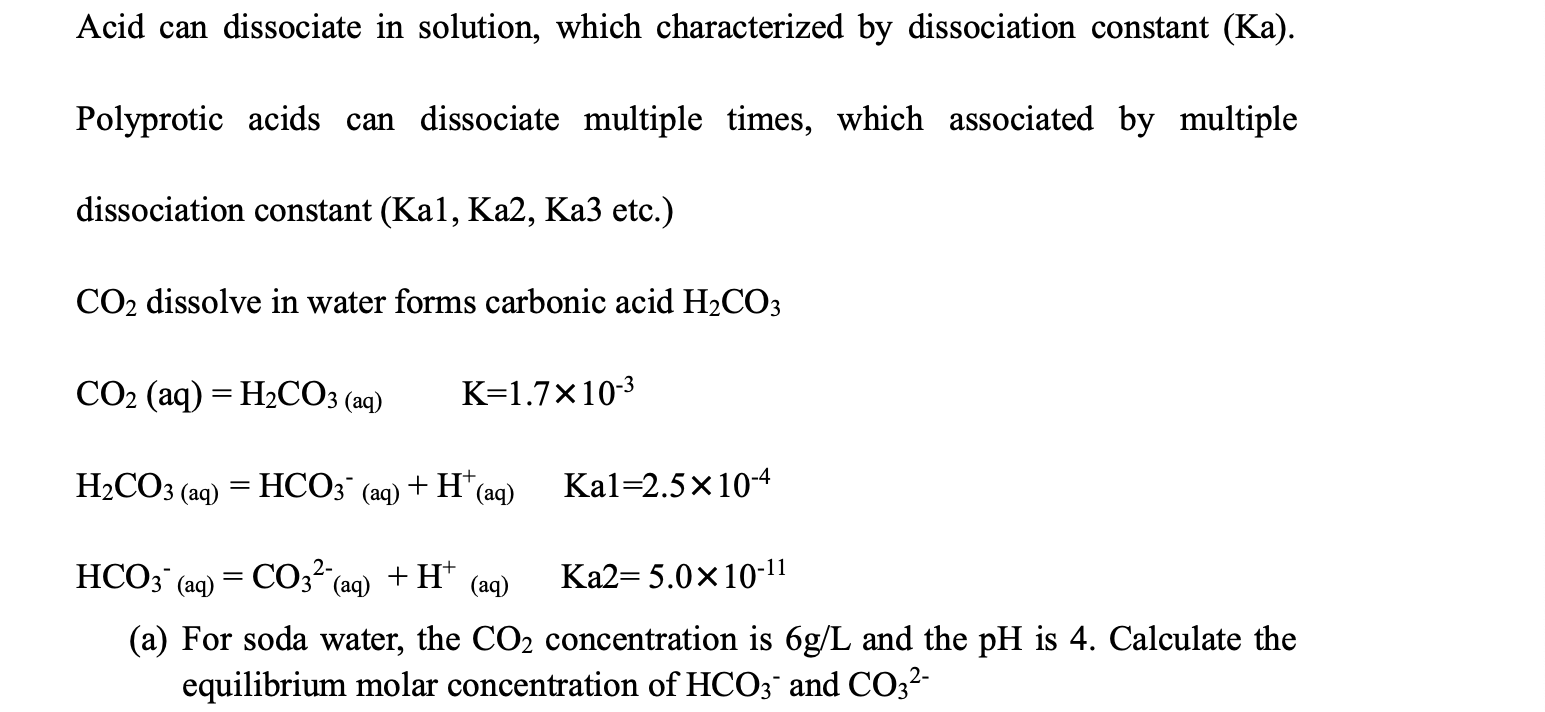 Solved Acid can dissociate in solution, which characterized | Chegg.com