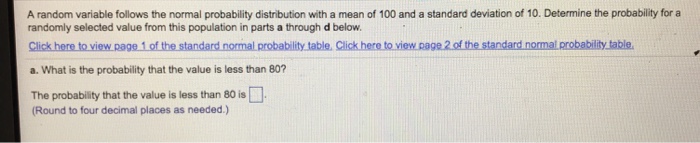Solved A random variable follows the normal probability | Chegg.com