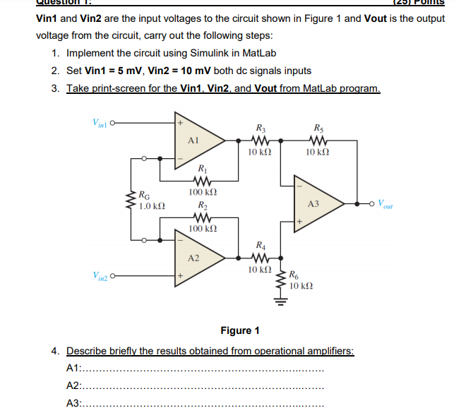Solved Vin1 and Vin2 are the input voltages to the circuit | Chegg.com