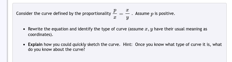 Solved Consider the curve defined by the proportionality | Chegg.com Solved Consider the curve defined by the proportionality | Chegg.com
