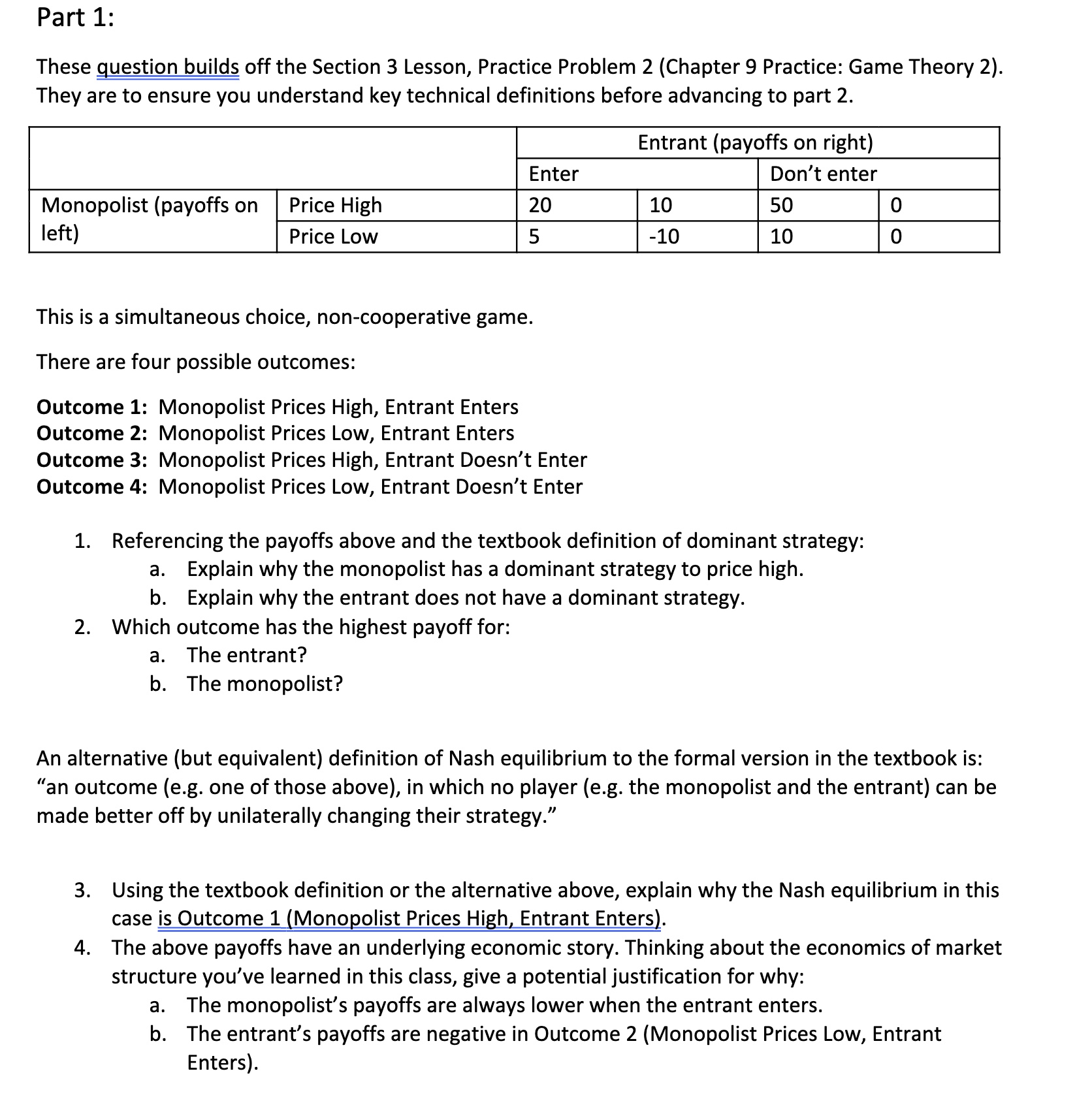 Solved Part 1:These question builds off the Section 3 | Chegg.com