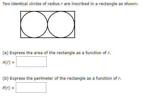 Solved Two identical circles of radius r are inscribed in a | Chegg.com